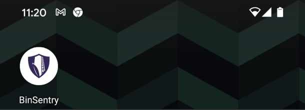 How do I set up BinSentry on my phone?